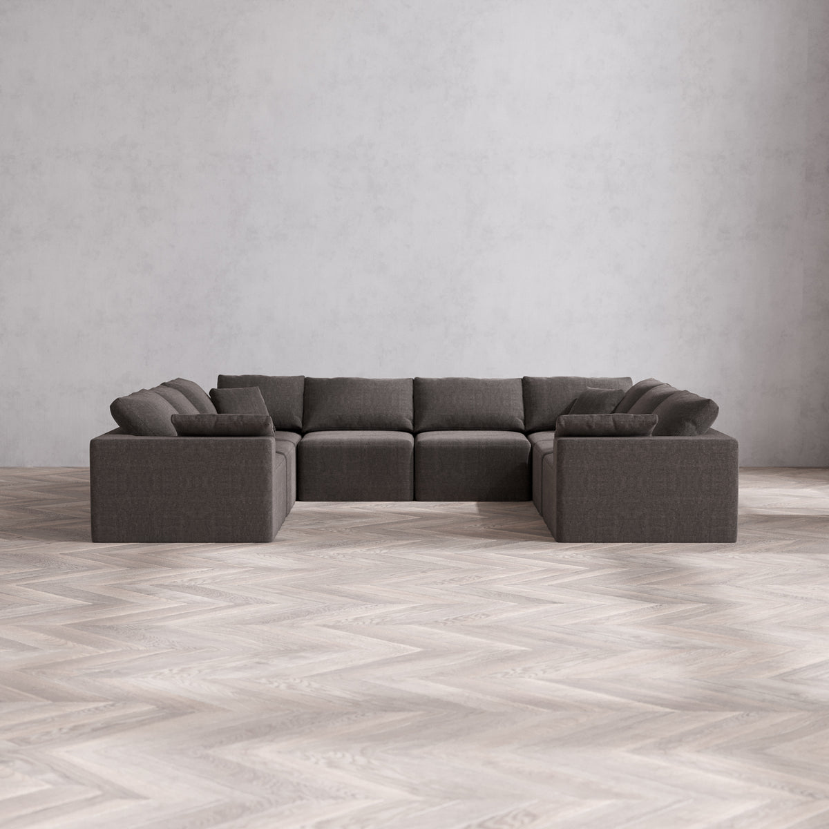 Slipcover Only - Modular Washable 8-Seater U Sectional Cloud Sofa in T ...