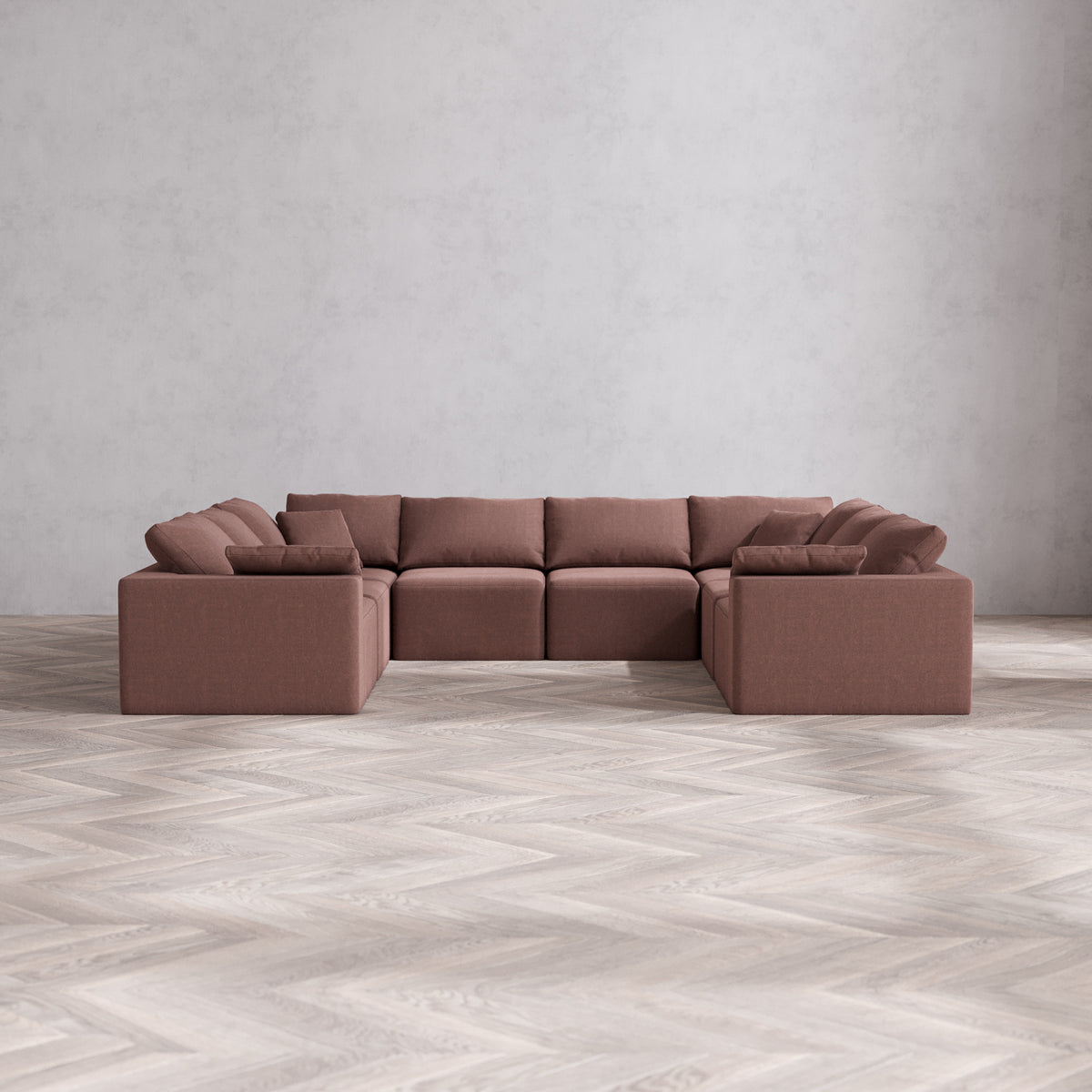 Slipcover Only - Modular Washable 8-Seater U Sectional Cloud Sofa in S ...