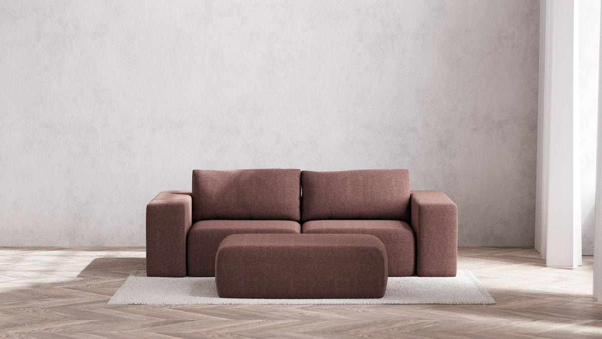 Modular 2-Seater + Chaise Ottoman | Heirloom Velvet in Sumac – Diorama