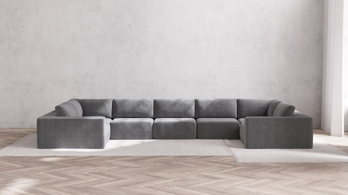 Modular 7-Seater U Sectional | Lux Weave in Slate – Diorama